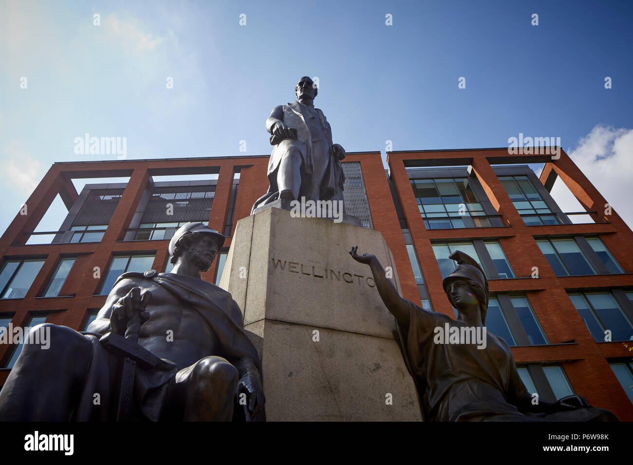 Duke of Wellington Monument Statue Manchester Piccadilly Gardens Stock ...