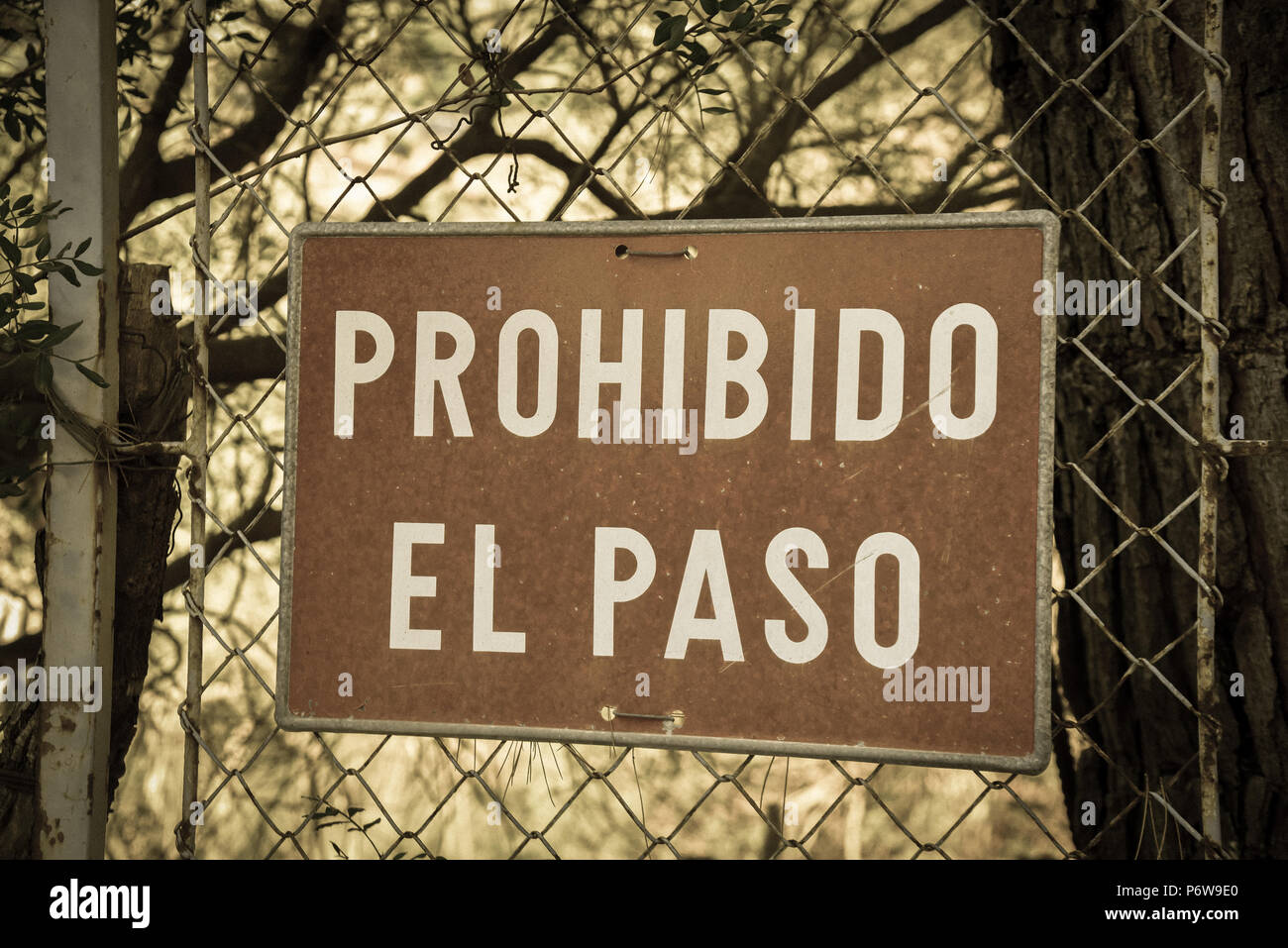 Danger Sign In Spanish Danger High Resolution Stock Photography and ...