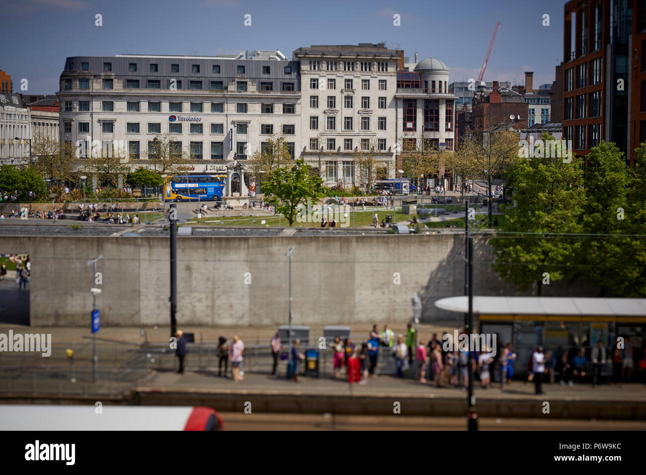 Piccadilly Gardens bus station Manchester city centre bus and Metrolink ...