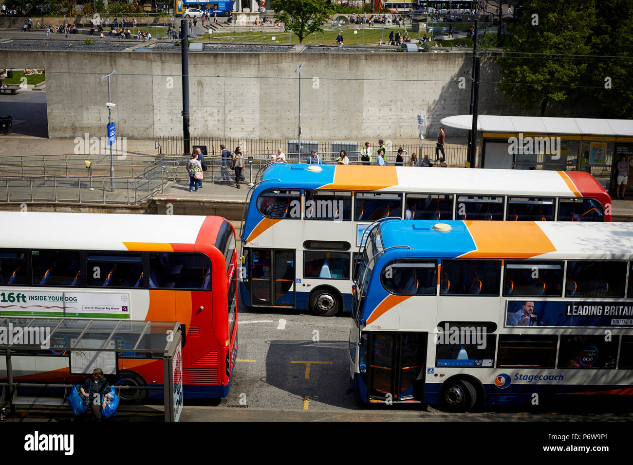 Piccadilly Gardens bus station Manchester city centre bus and Metrolink ...