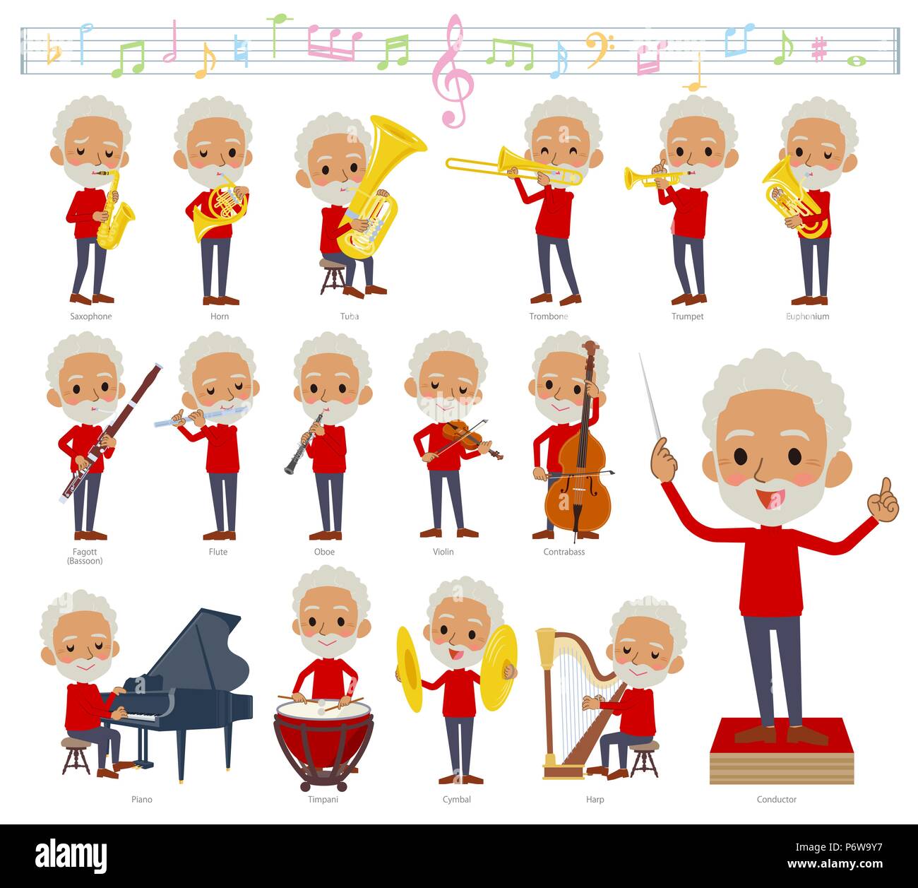 A set of old men on classical music performances.There are actions to ...