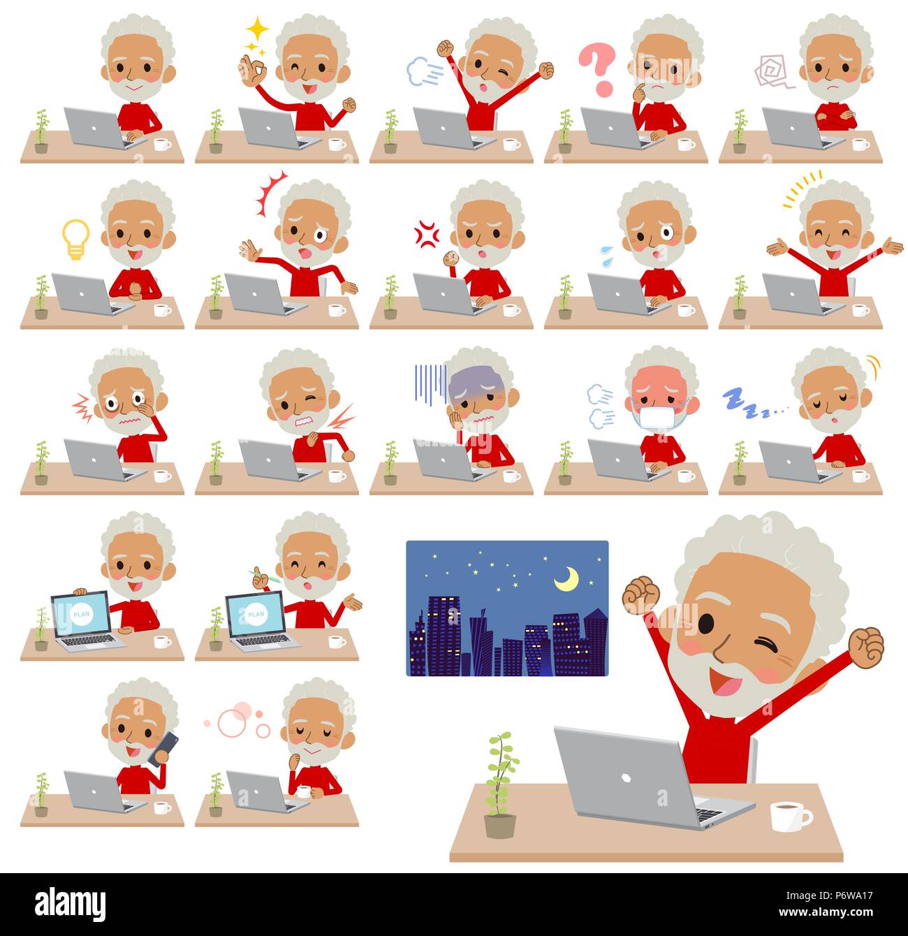 Old men working Stock Vector Images - Alamy