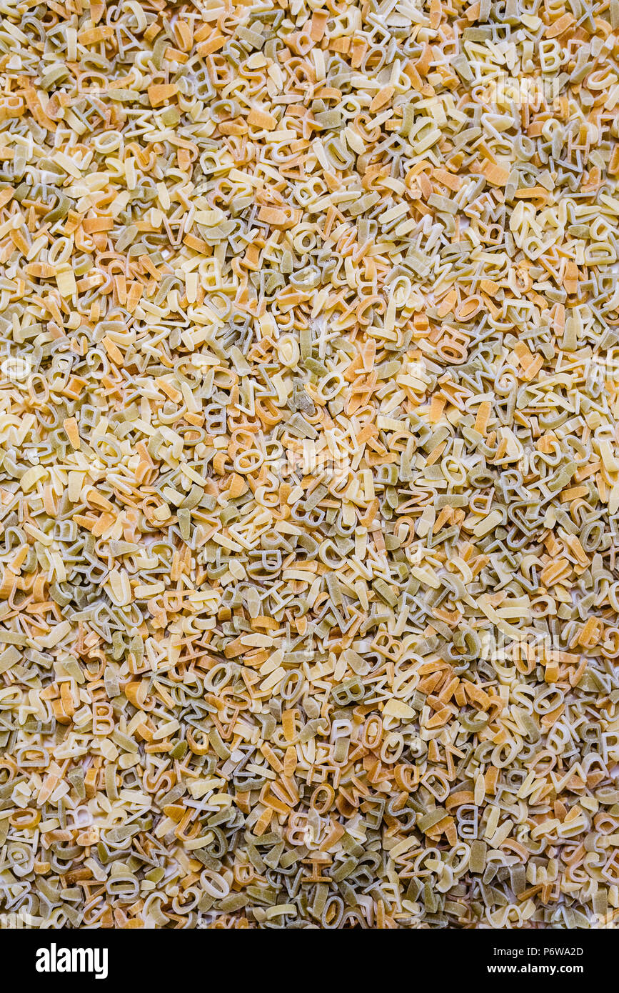 Pasta shaped alphabet hi-res stock photography and images - Alamy