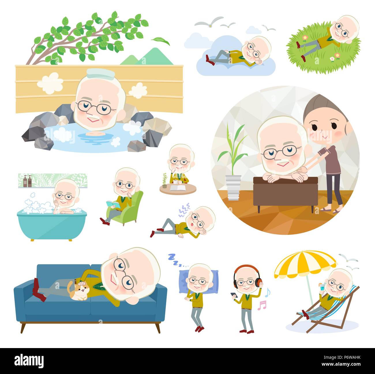 Old men sleeping Stock Vector Images - Alamy