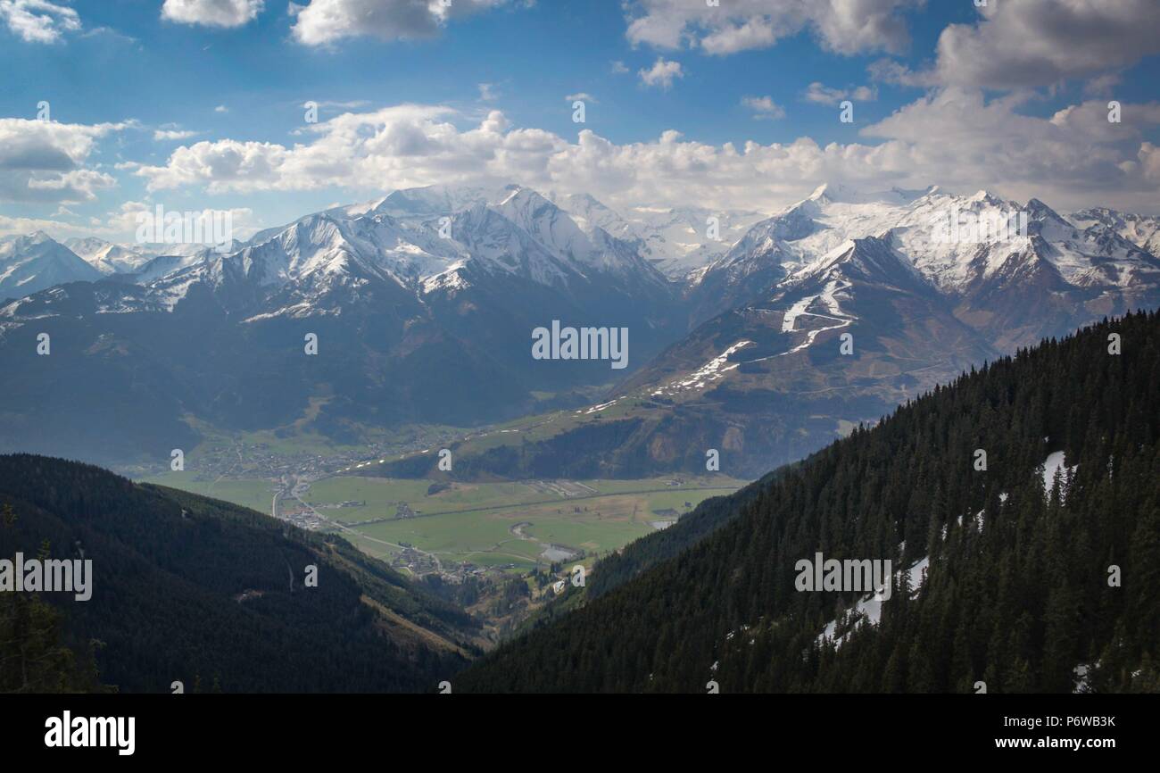 snow disappearing in Austrian Alps in the springtime Stock Photo - Alamy