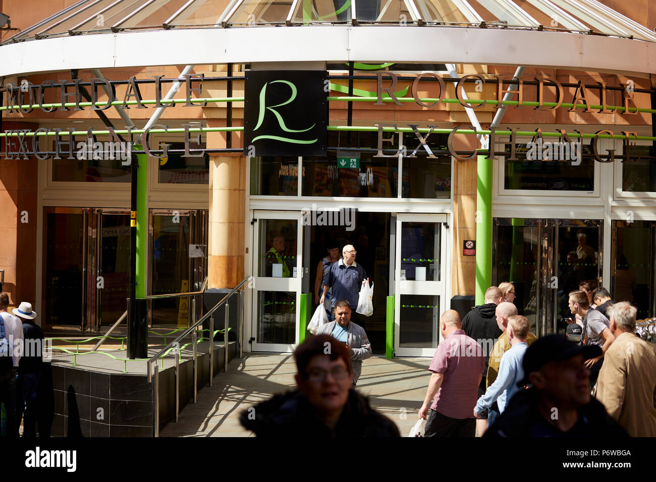 Rochdale town centre Yorkshire street main shopping street in the ...