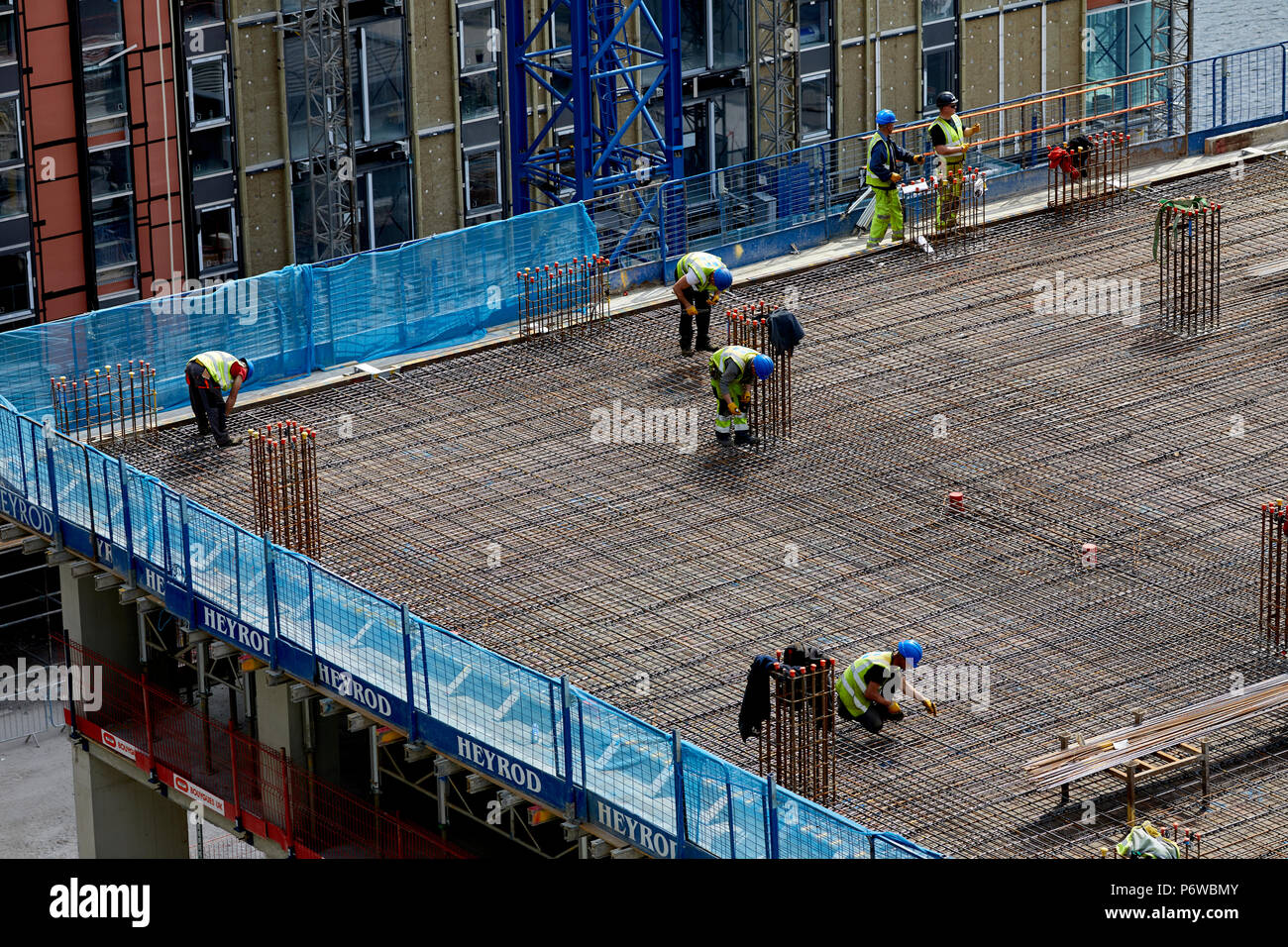 MediacityUK builders reinforcing working on reinforced steel in ...