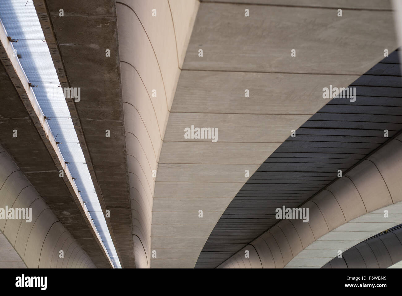 Modern concrete bridge beams with geometric shapes in Valencia, Spain ...