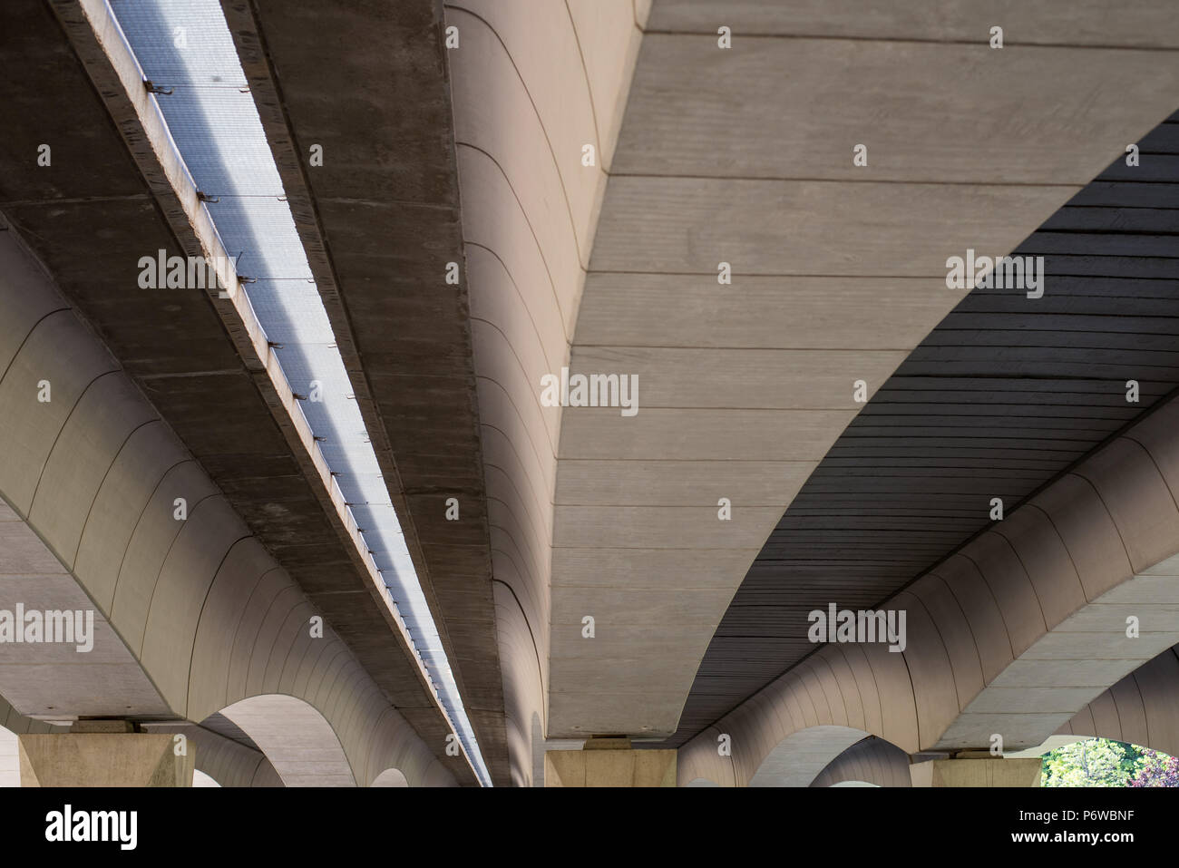 Modern concrete bridge beams with geometric shapes in Valencia, Spain ...