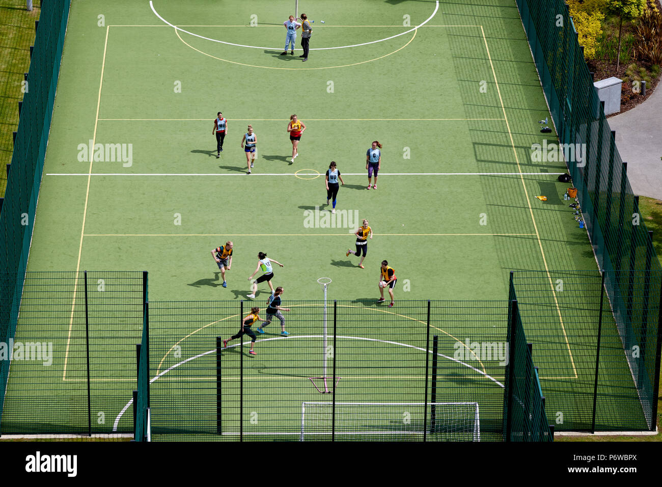 MediacityUK 5 a-side football pitch astroturf used for girls netball ...
