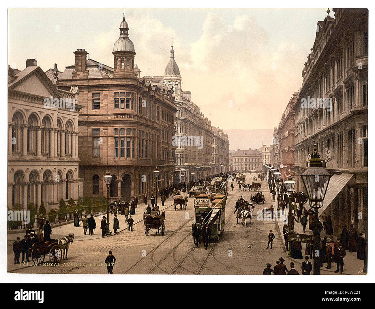 Vintage street scene or city view vintage photography from the early ...