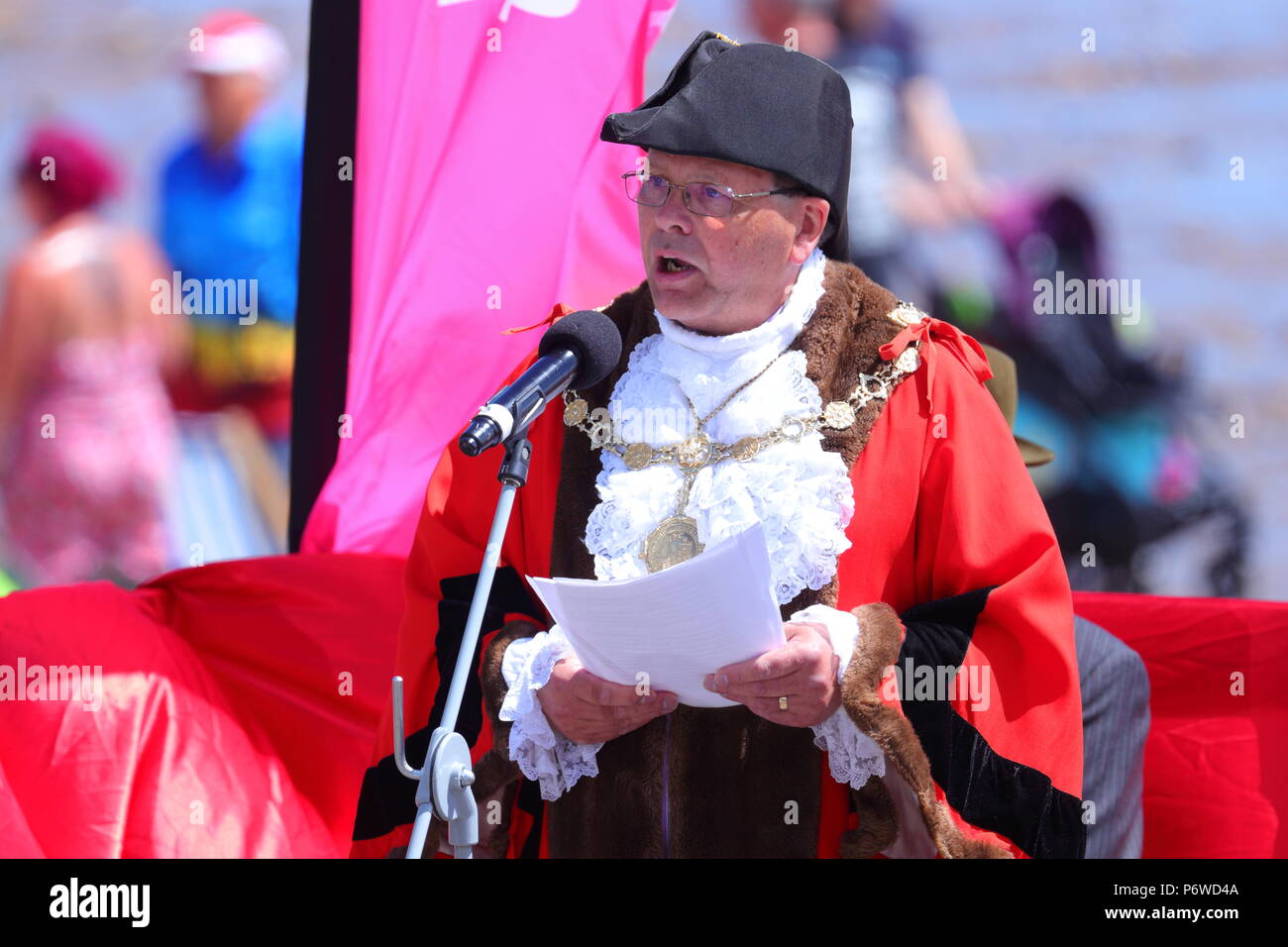 Cllr & Lord Mayor of Scarborough Joe Plant giving a speech Scarborough ...