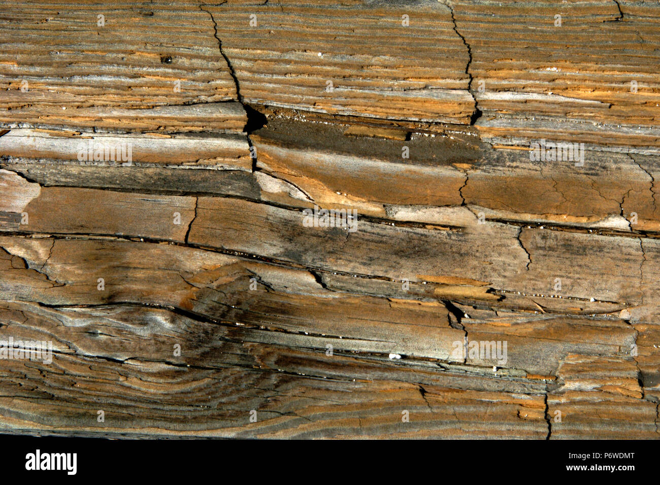 Wood grain on planking with cracks and character Stock Photo - Alamy