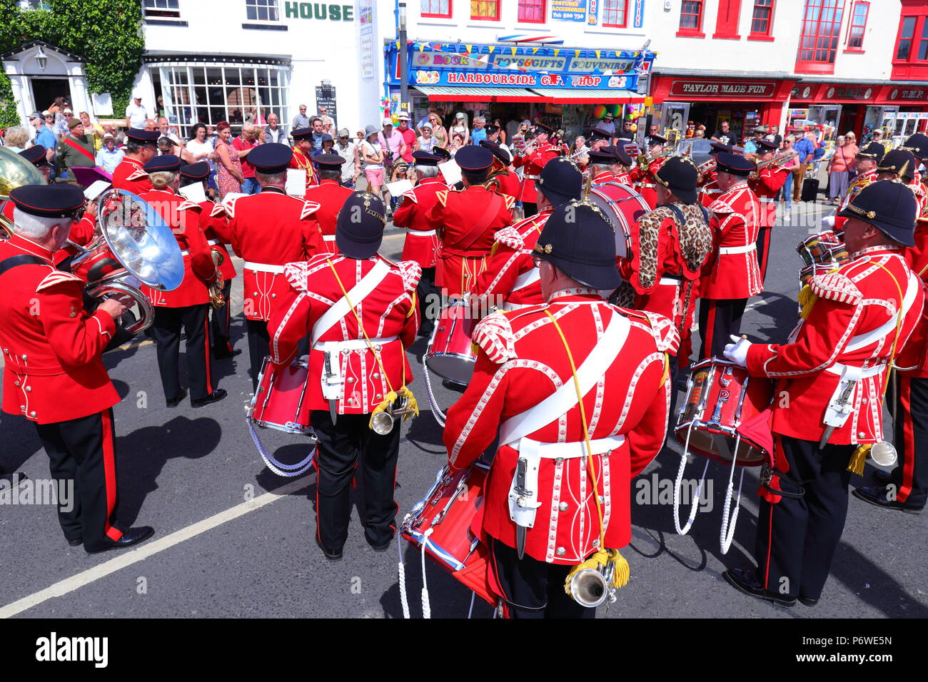 The Yorkshire Volunteers Band perform on Scarborough seafront during ...