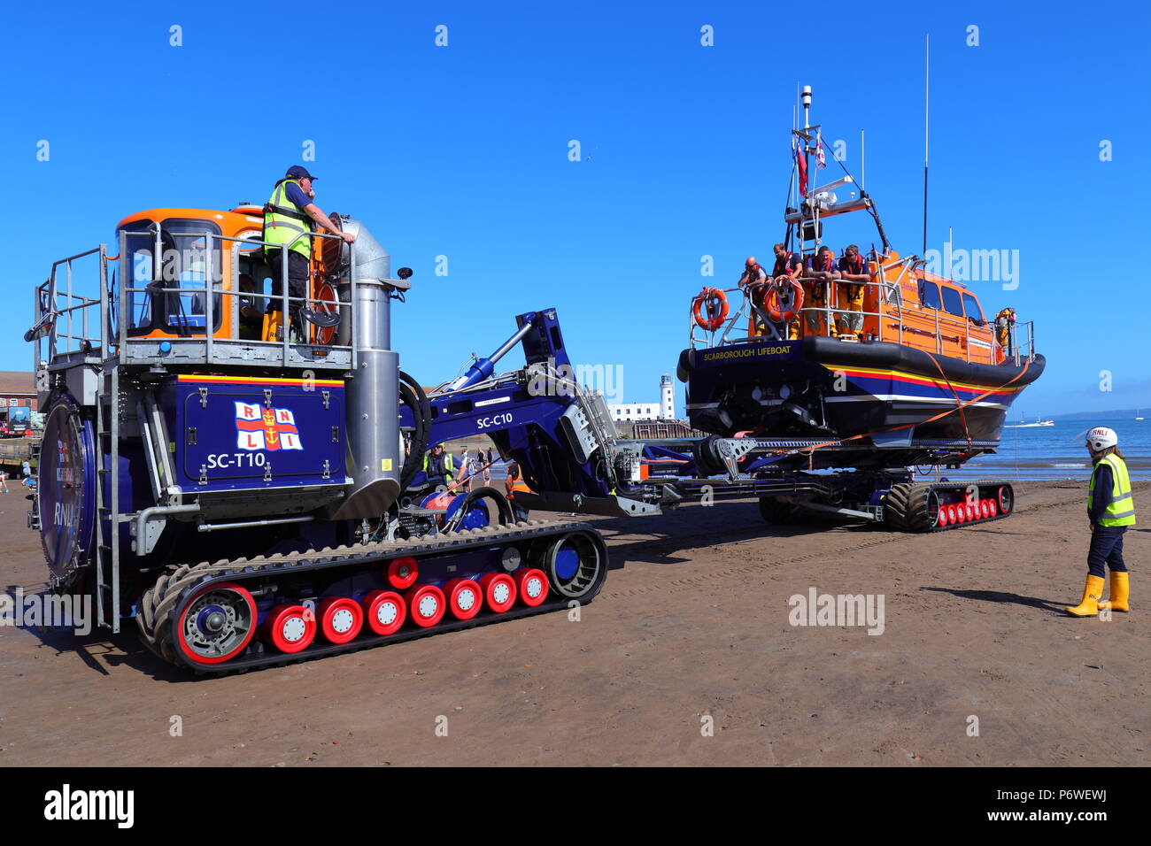 Scarborough RNLI Lifeboat Crew pose for a group photo after putting on ...