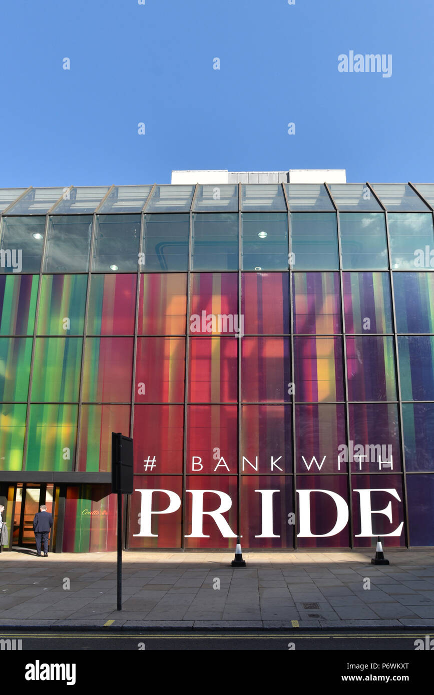 Strand, London, UK. 3rd July 2018. Private bank Coutts on the Strand ...
