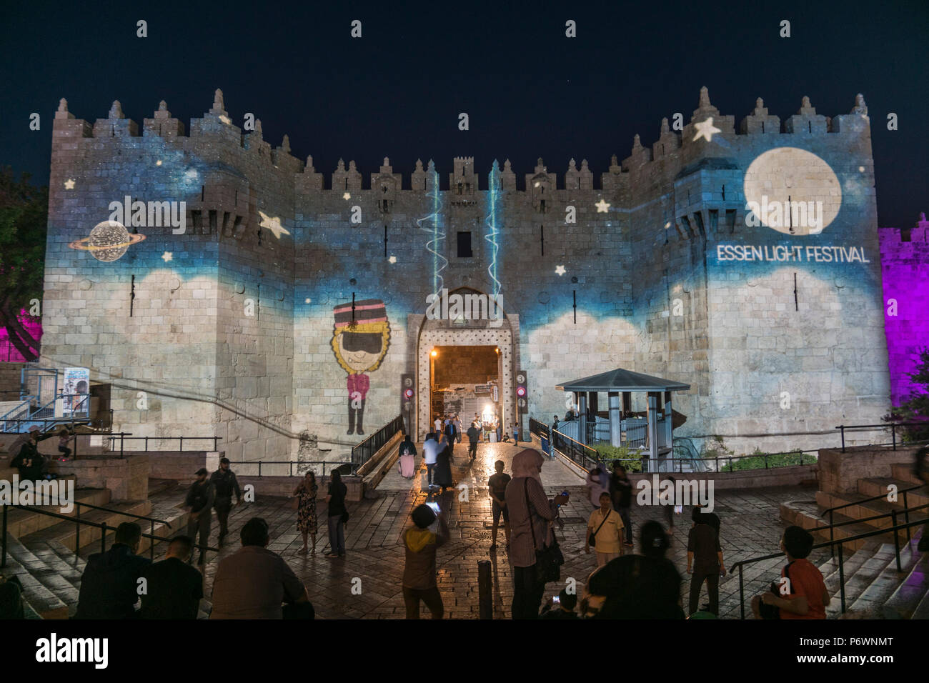 Jerusalem, Israel. 2nd July, 2018. World of Lights festivals light show ...