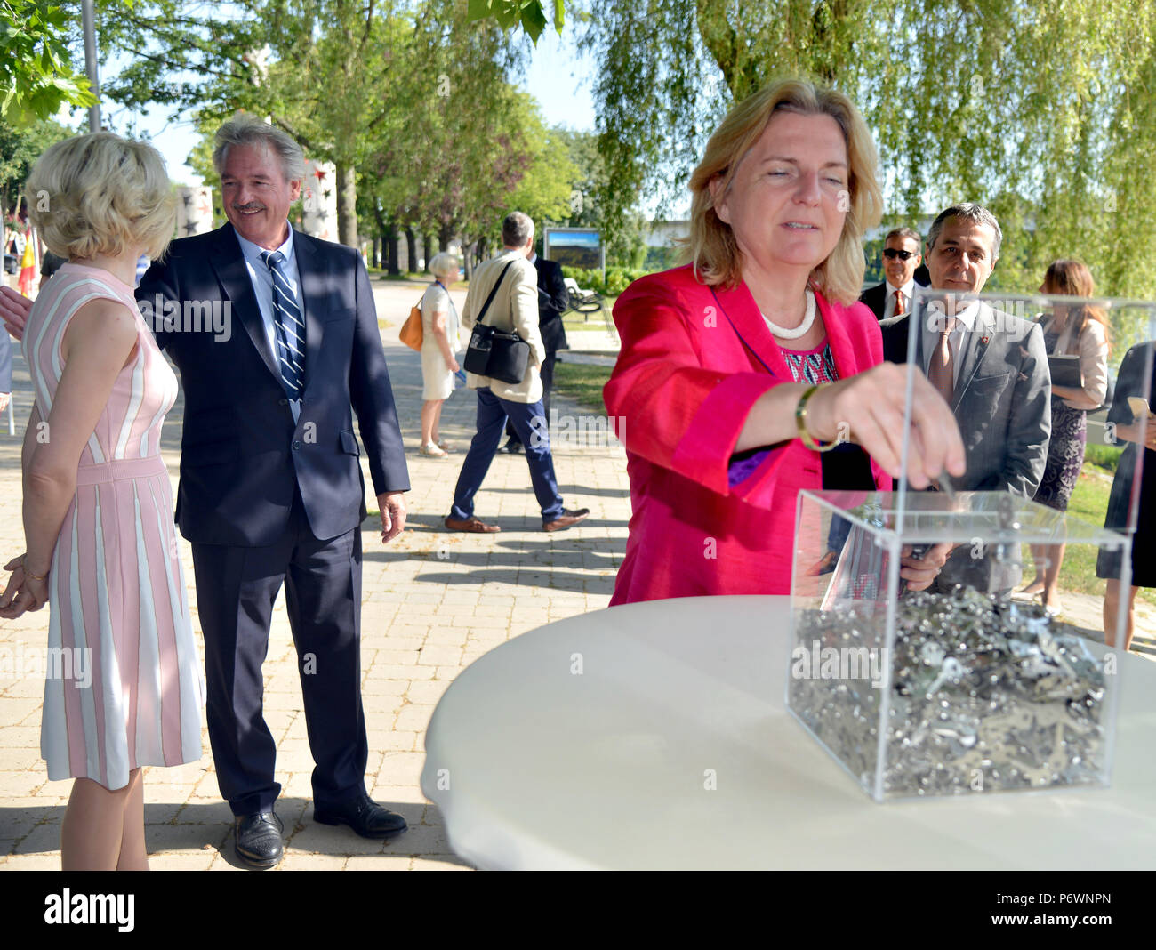 Schengen, Luxembourg. 03rd July, 2018. Austria's Foreign Minister Karin ...