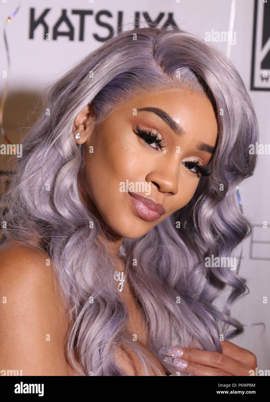 HOLLYWOOD, CA - JULY 2, 2018 Saweetie celebrates her "High Maintenance ...