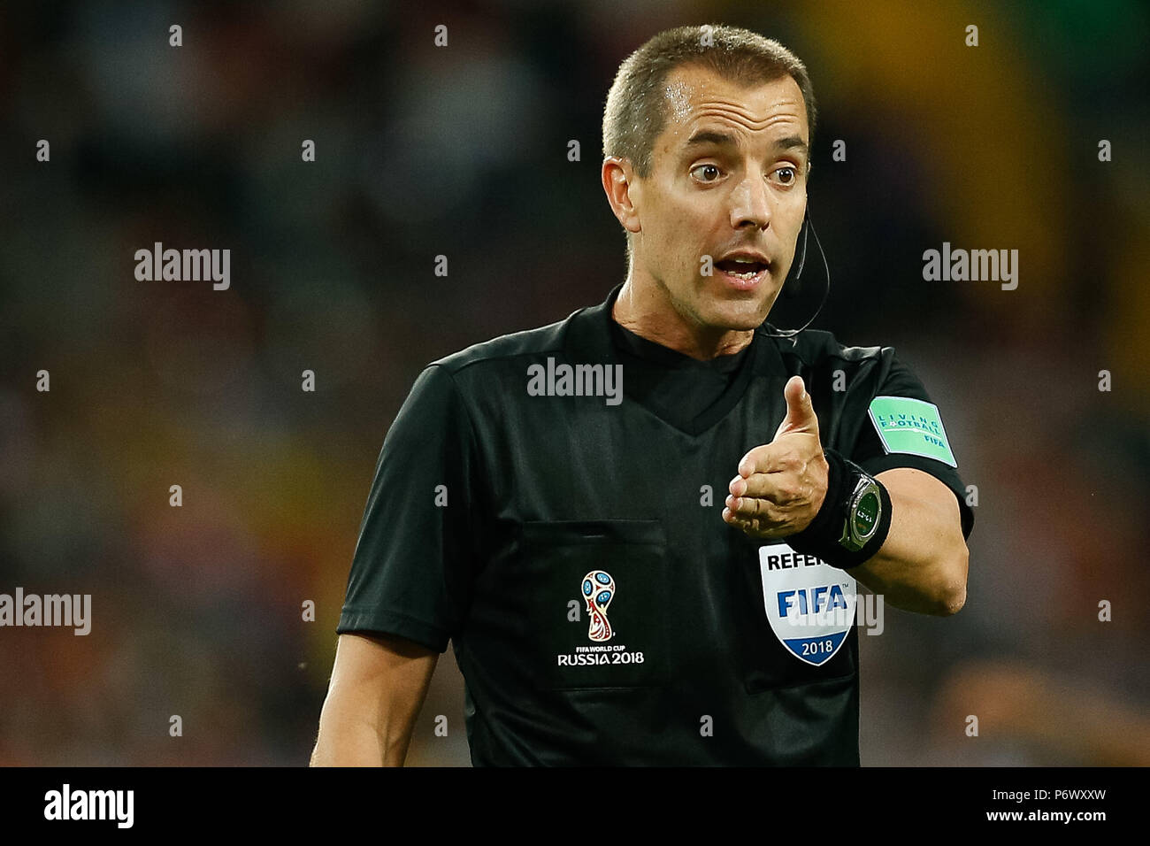 Moscow, Russia. 3rd July, 2018. Referee Mark Geiger during a match ...