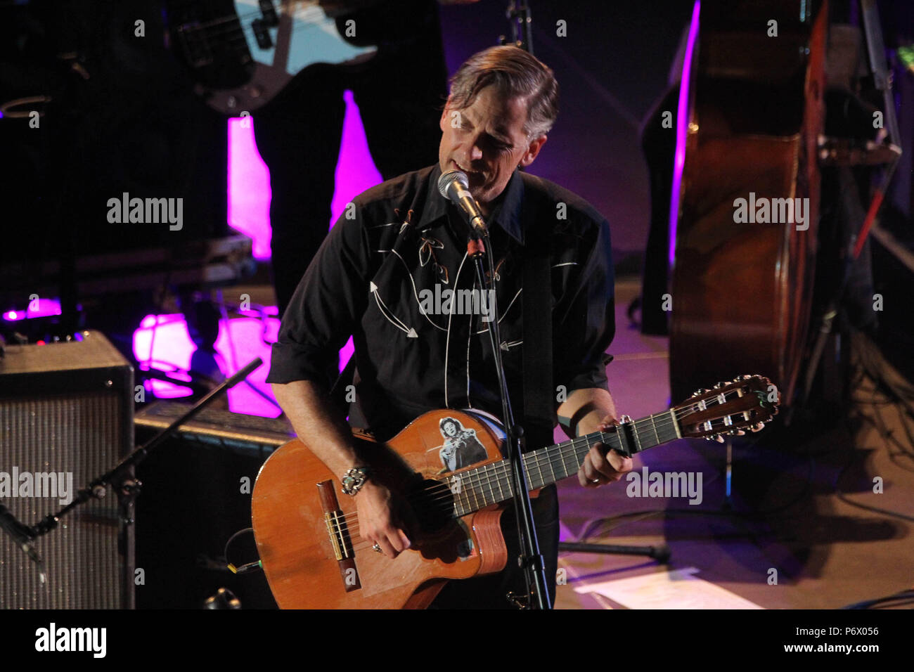 Athens, Greece. 3rd July, 2018. Singer Joey Burns. Calexico in concert ...