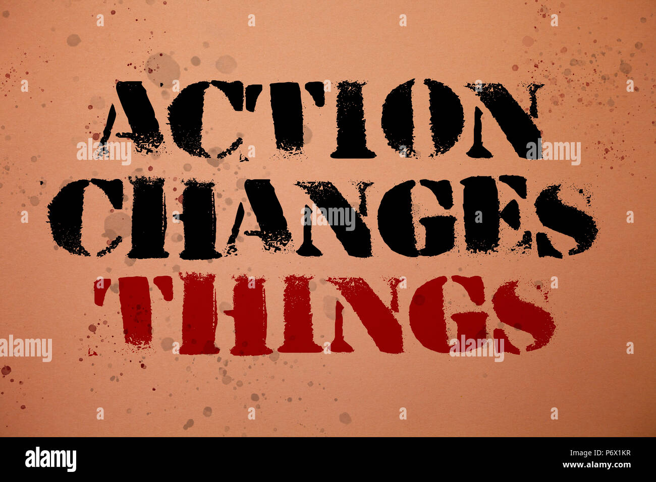 Handwriting text writing Action Changes Things. Concept meaning improve ...