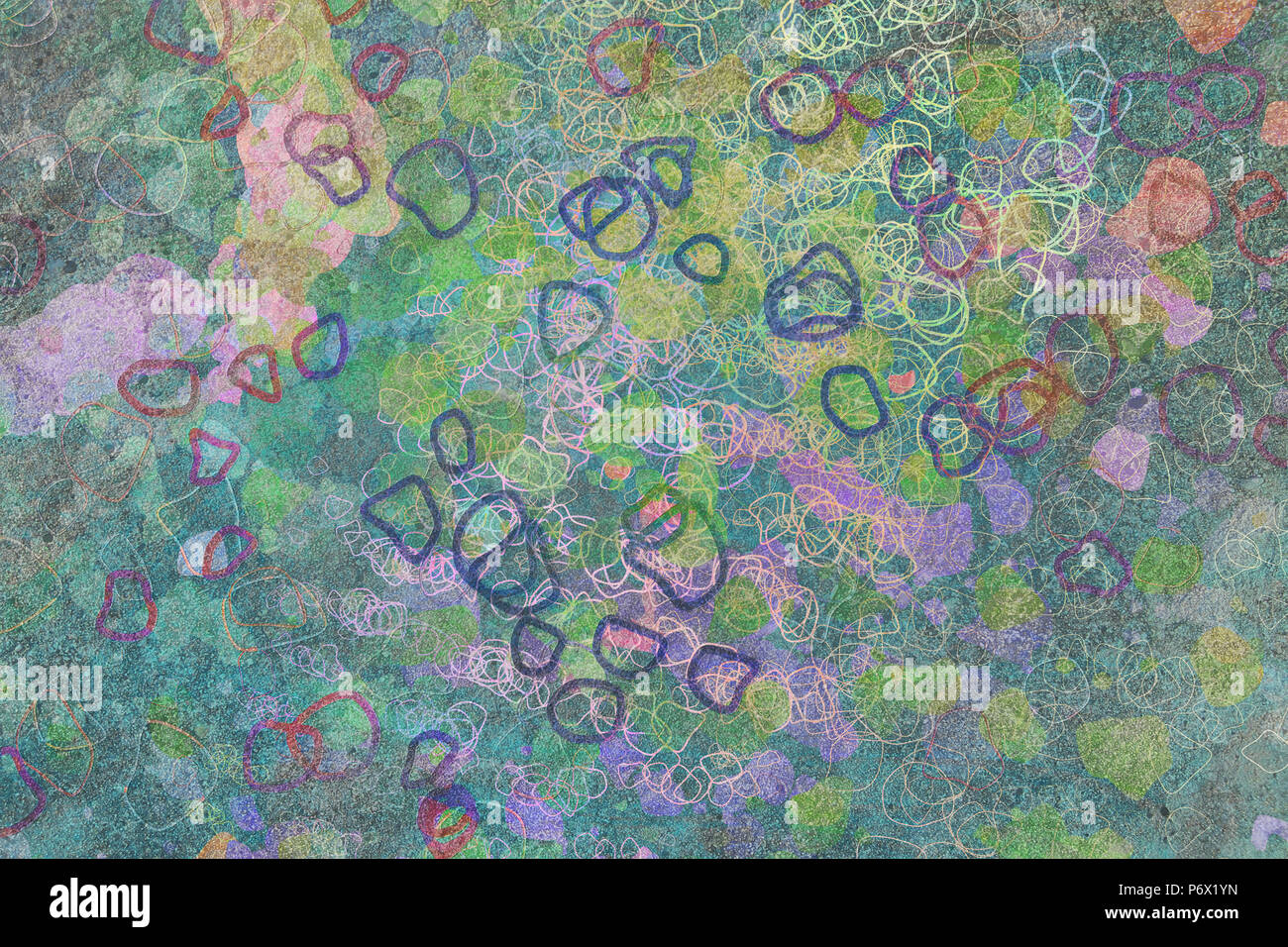 Grunge & rough. Color abstract pattern, generative blended messy shapes ...