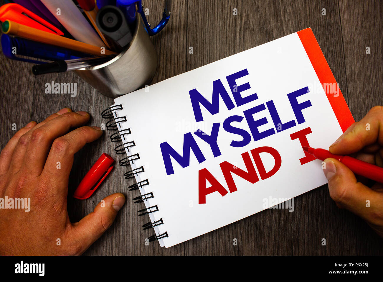 Text sign showing Me Myself And I. Conceptual photo selfish self ...