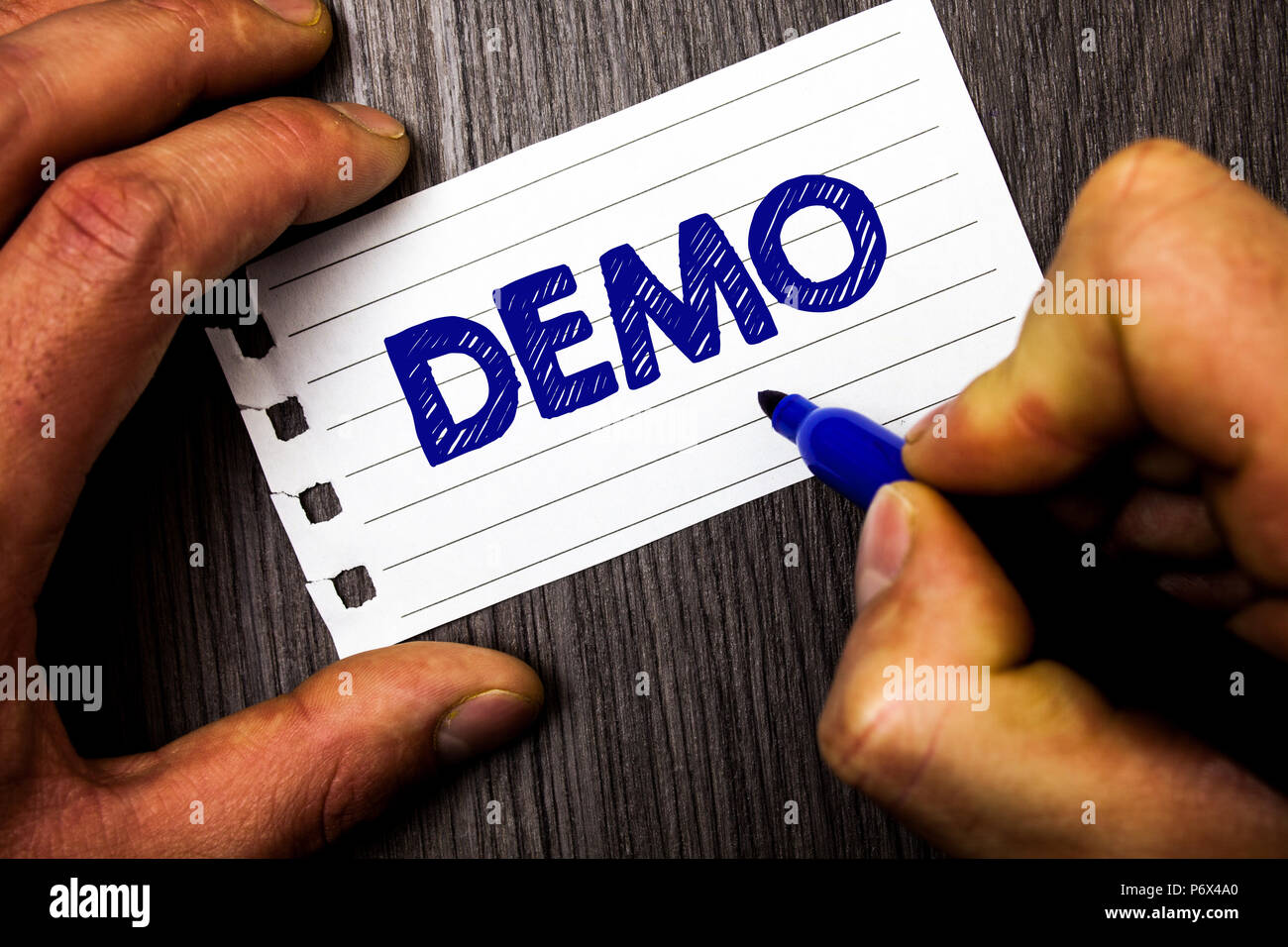 Writing note showing Demo. Business photo showcasing Trial Beta Version ...
