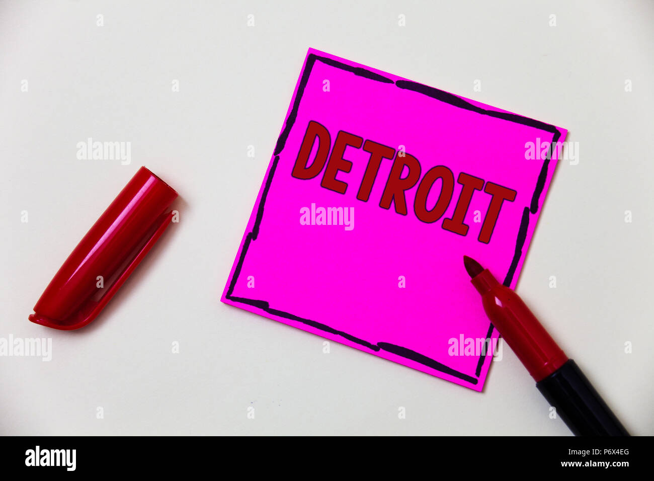 Conceptual hand writing showing Detroit. Business photo showcasing City ...