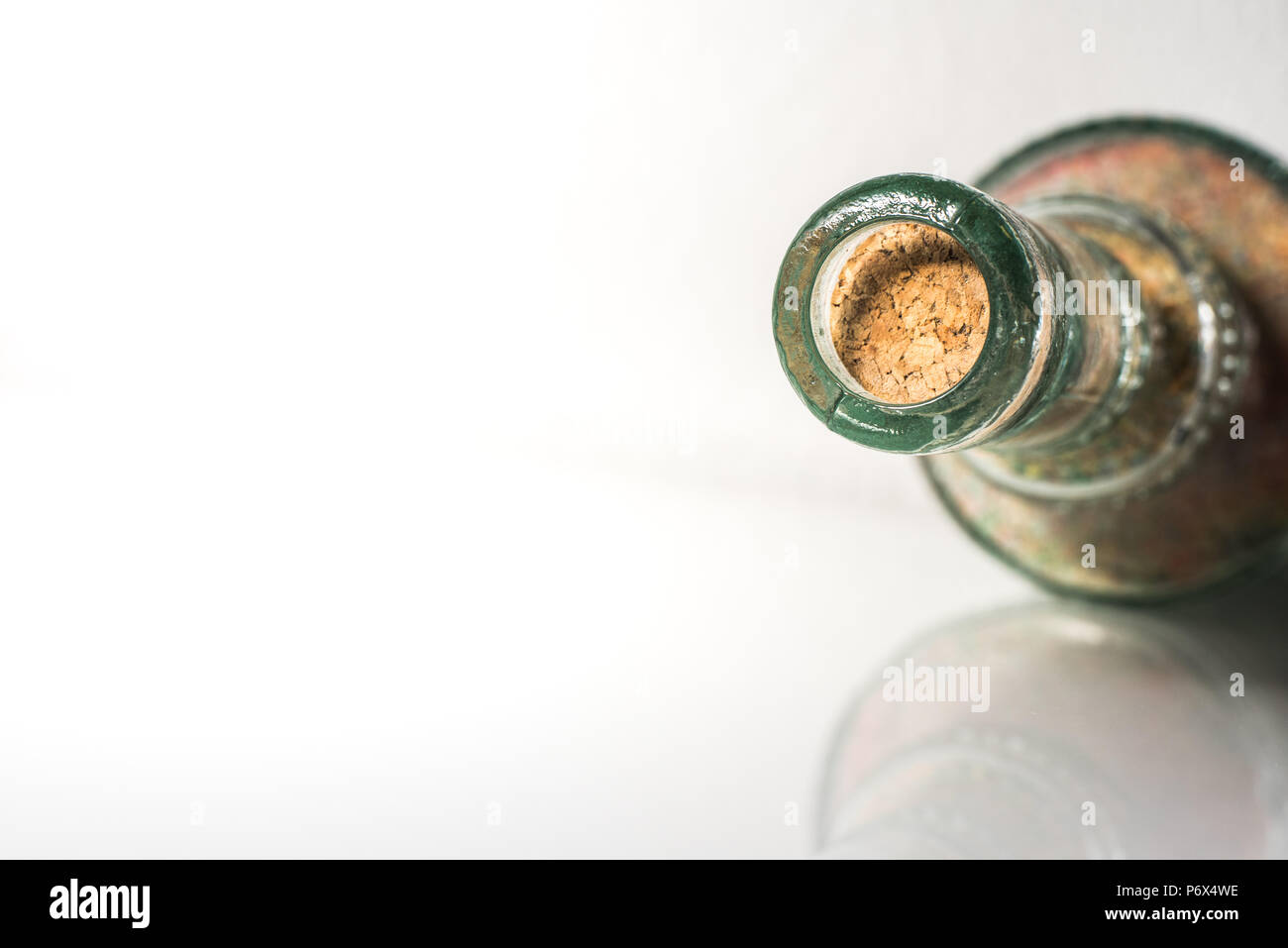 Transparent bottle with cork stopper Stock Photo - Alamy