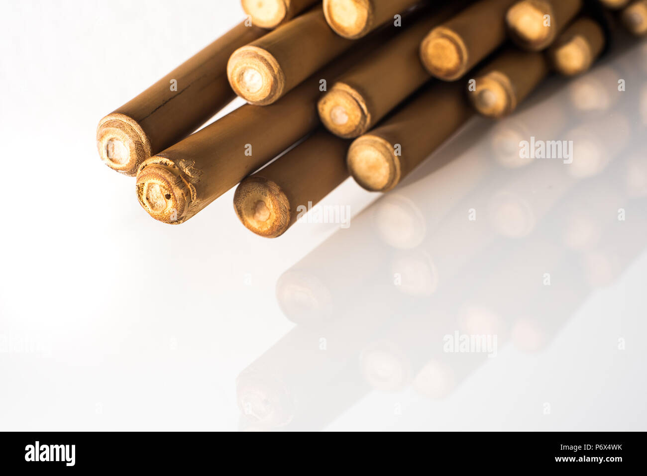 Traditional Pan flute of Mayan and Peruvian on white background Stock ...
