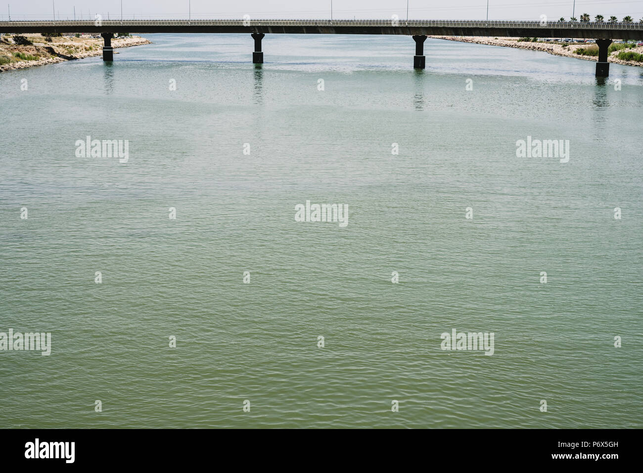 Great road bridge over river without day cars Stock Photo - Alamy