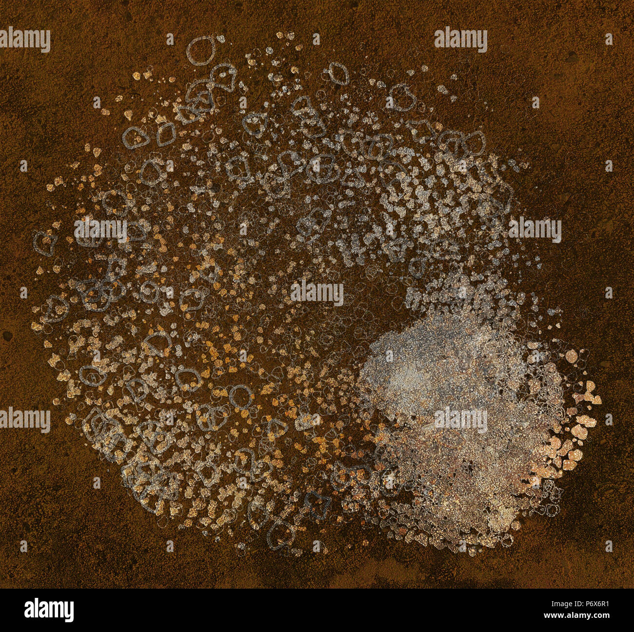 Grunge & rough. Color abstract pattern, generative blended messy shapes ...