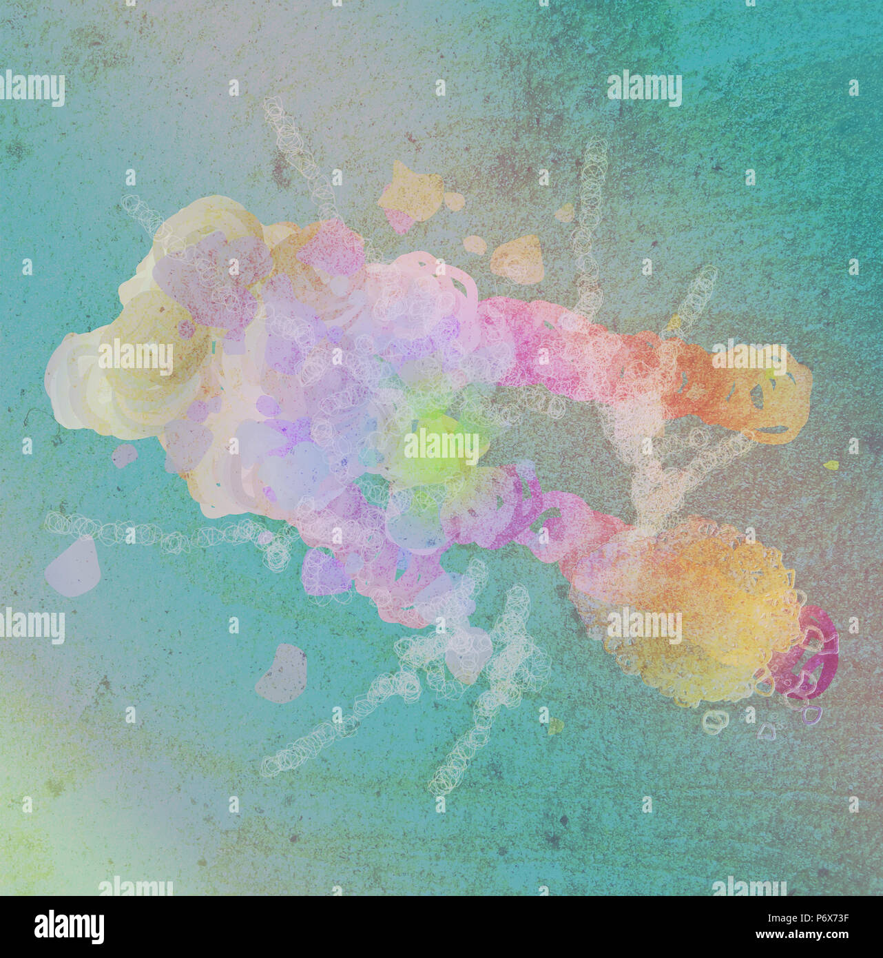 Grunge & rough. Color abstract pattern, generative blended messy shapes ...