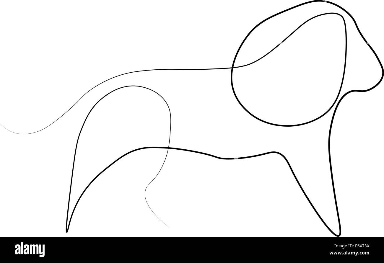 Line animal one line. Vector illustration. Isolated white background ...