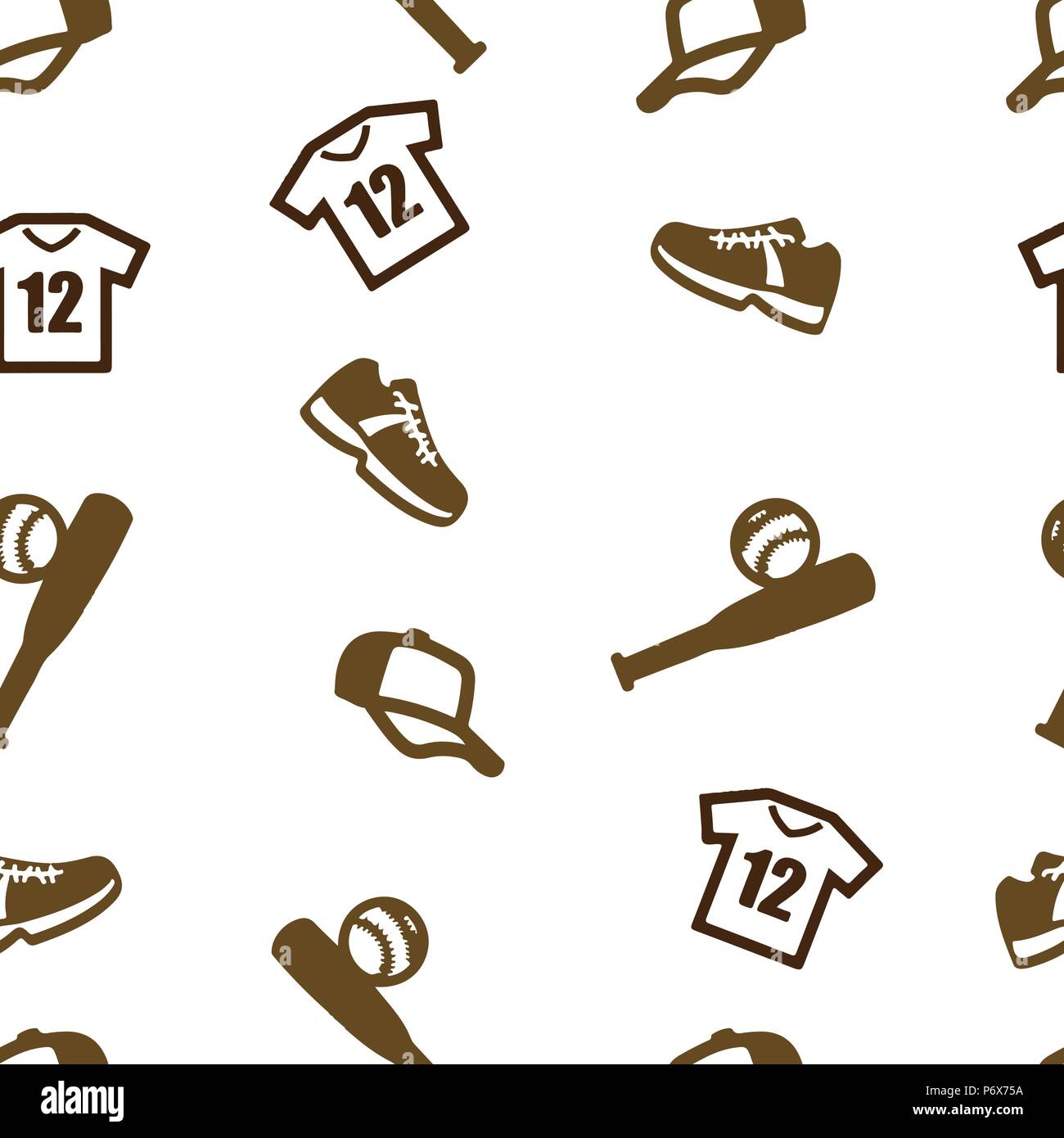 Baseball pattern seamless. Vector illustration. Isolated white ...