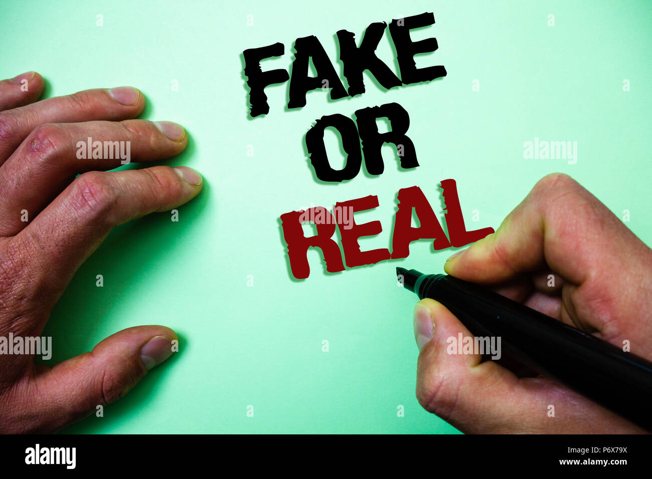 Word writing text Fake Or Real. Business concept for checking if ...