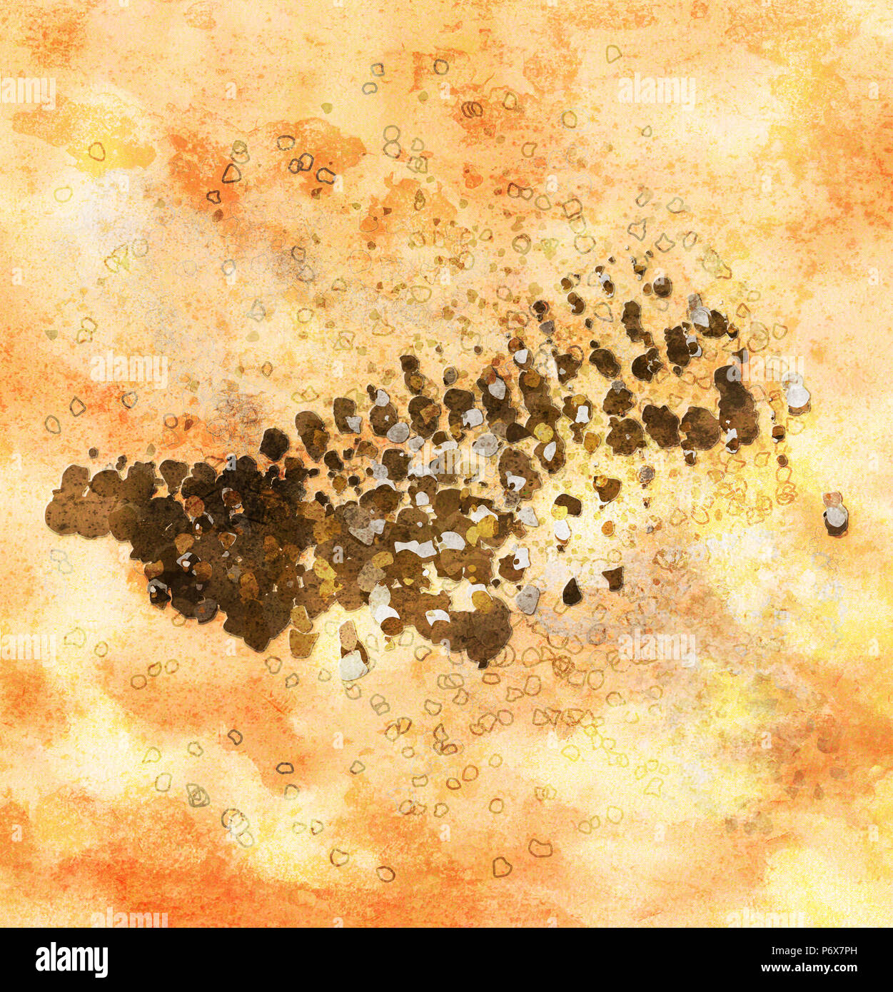 Grunge & rough. Abstract blended messy shapes, colorful & artistic for ...