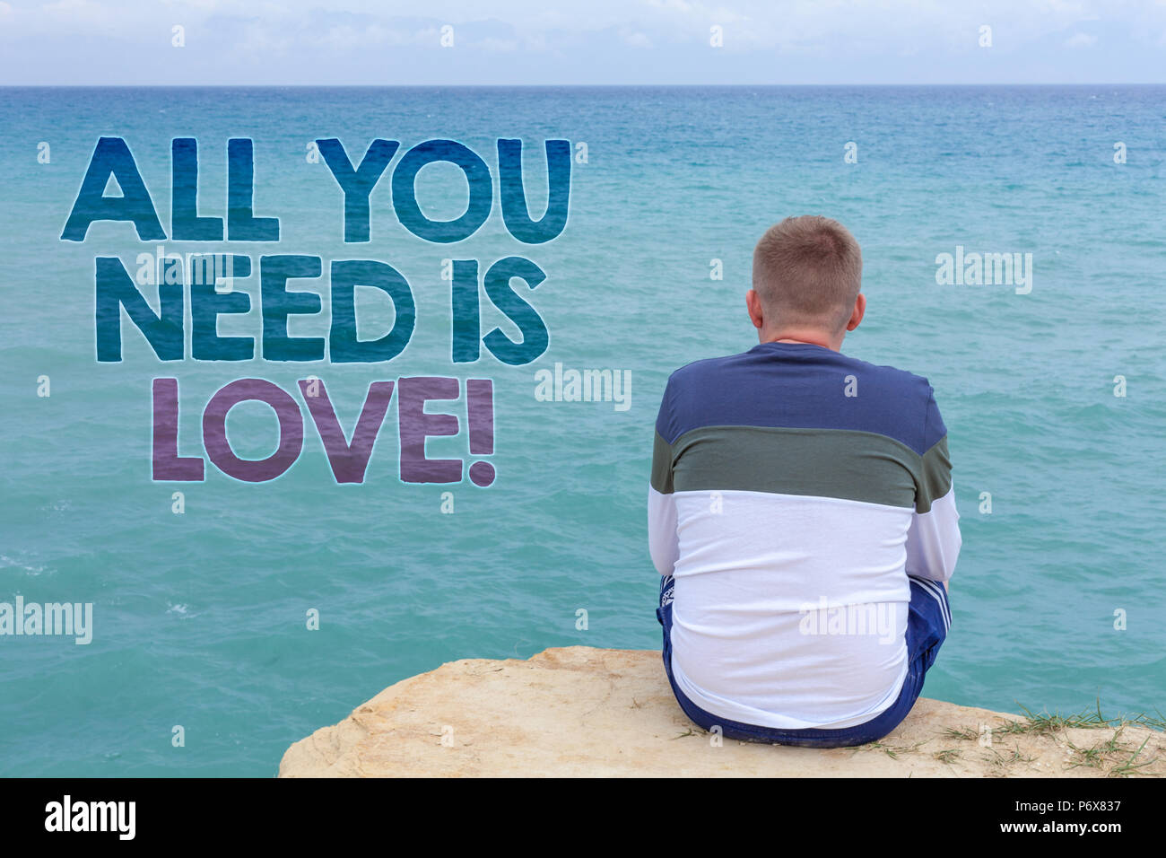 Writing note showing All You Need Is Love Motivational. Business photo ...