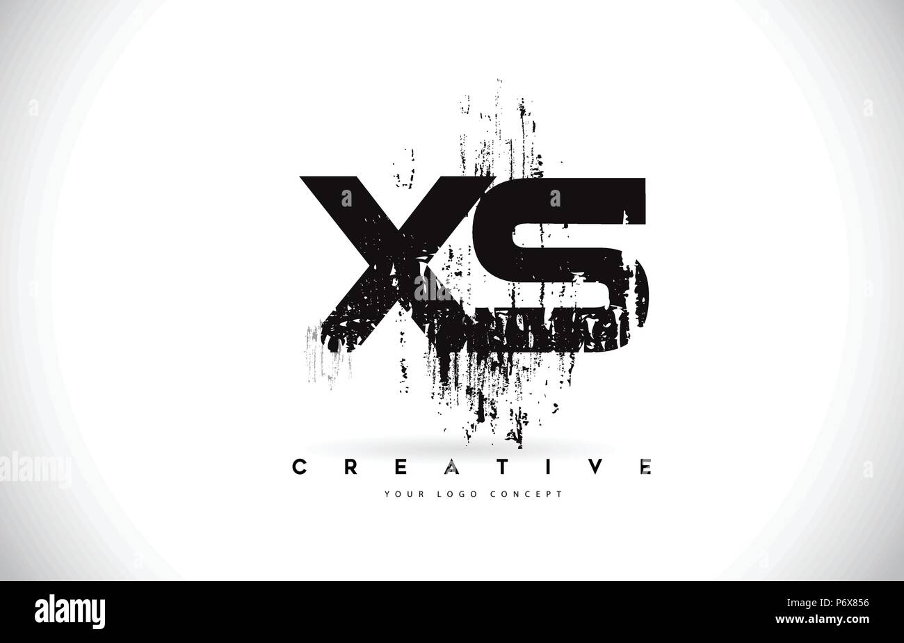 XS X S Grunge Brush Letter Logo Design in Black Colors. Creative Brush ...