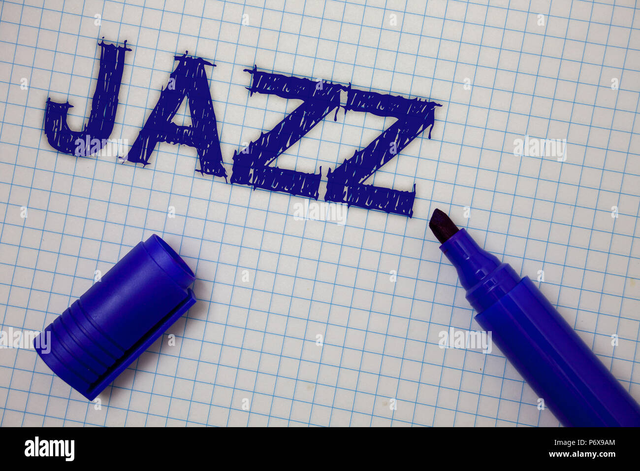 Handwriting text Jazz. Concept meaning Type of music of black American ...