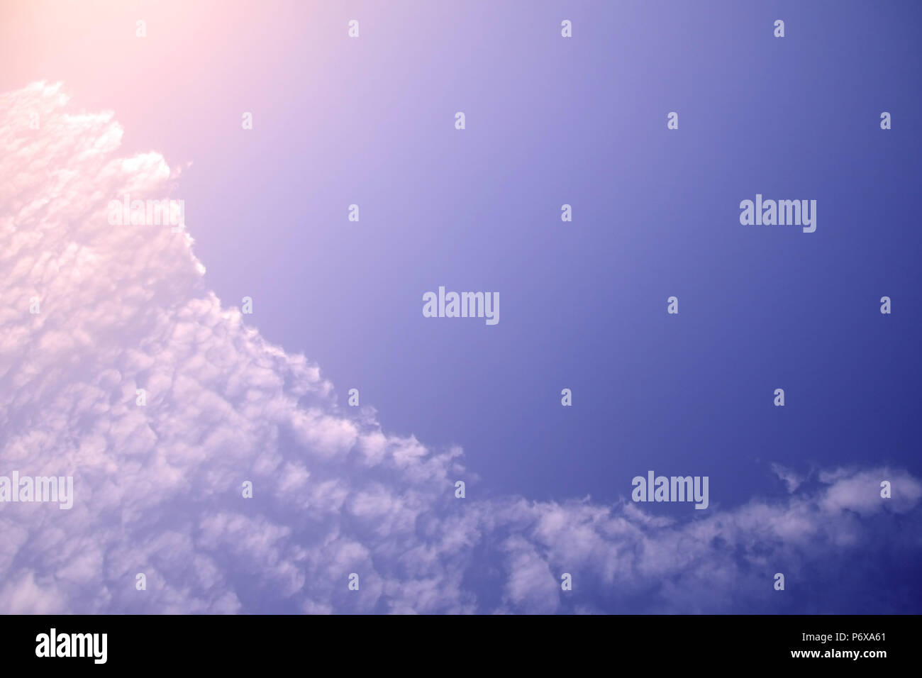 Beautiful sunrise pink sky with many white clouds, background Stock ...
