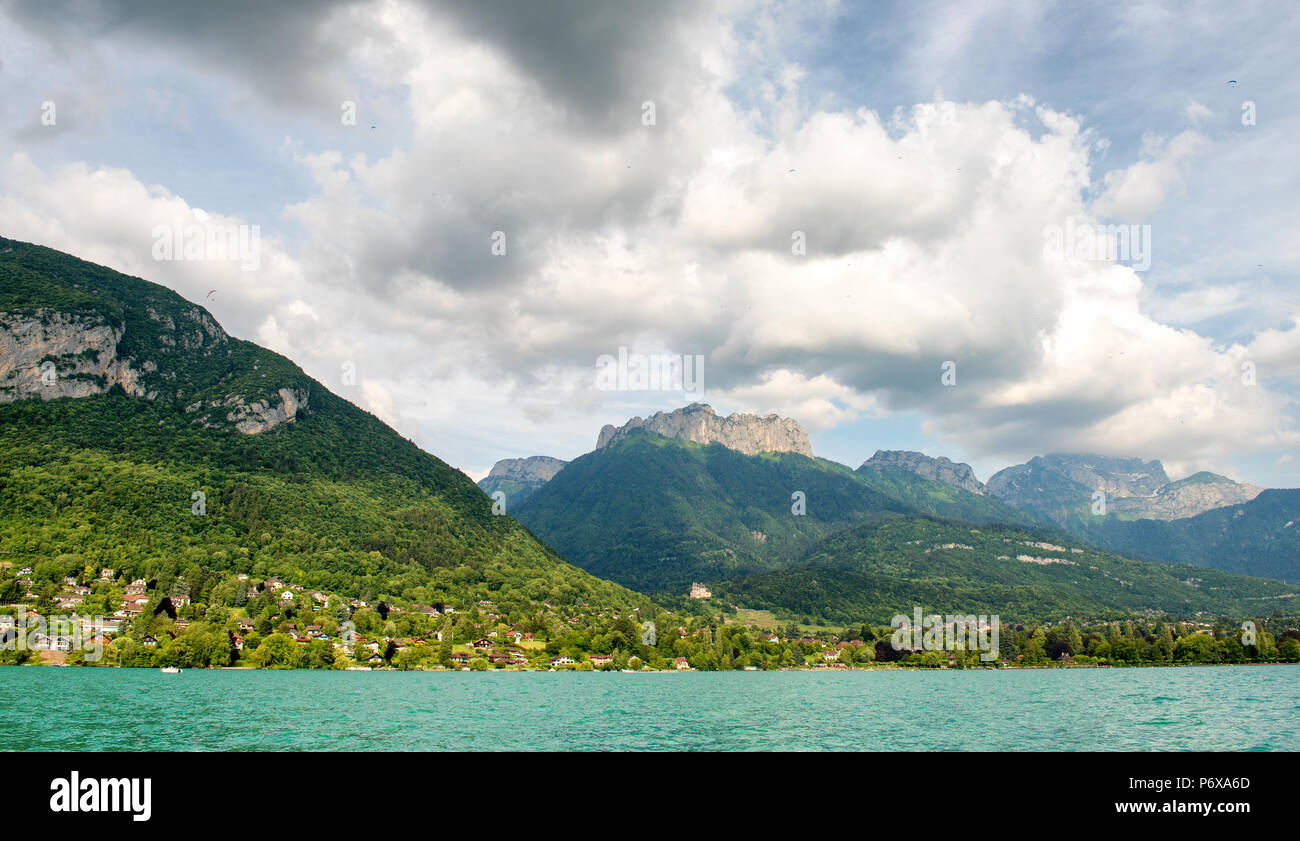 a view of Lake Annecy in the French Alps Stock Photo - Alamy
