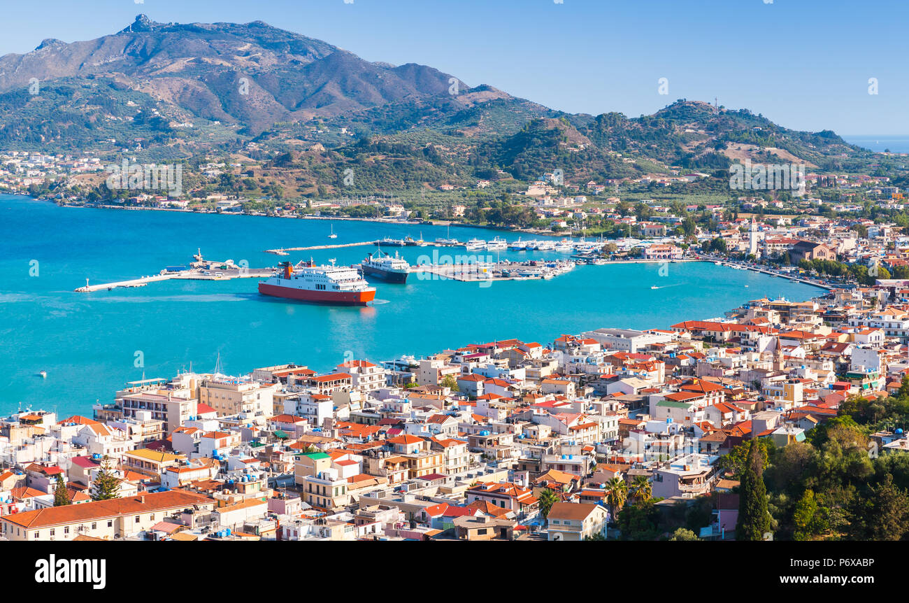 Coastal landscape of Zakynthos, Greek island in the Ionian Sea ...