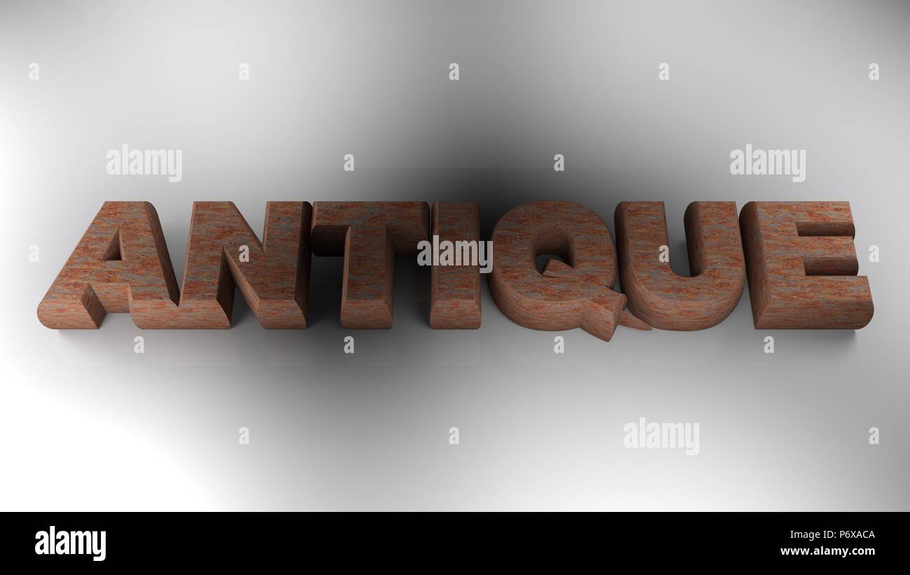 ANTIQUE rusty write on white surface - 3D rendering Stock Photo - Alamy
