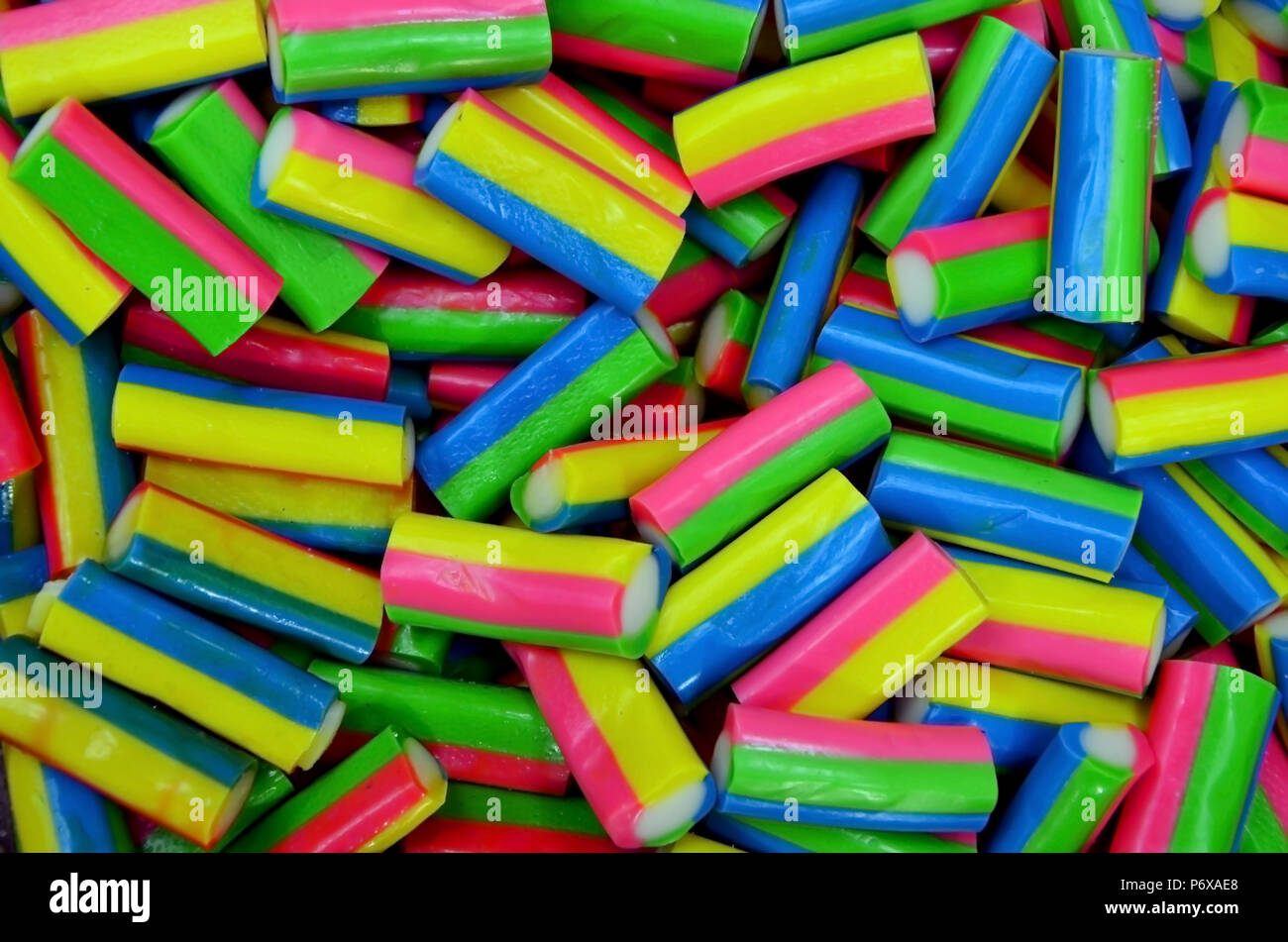 long rainbow shape bright sugar marmalade candy flavor fruit, colorful ...