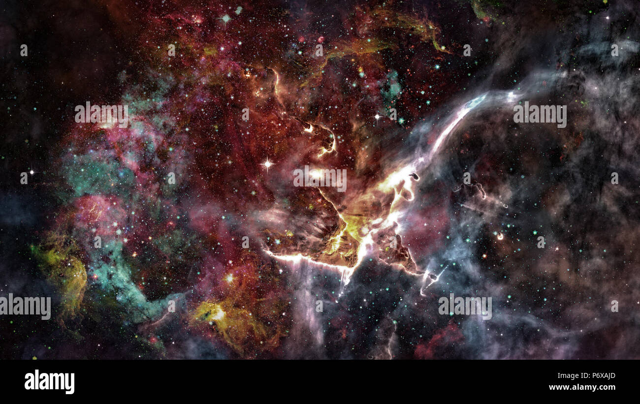 Nebula and stars in deep space, mysterious universe. Elements of this ...