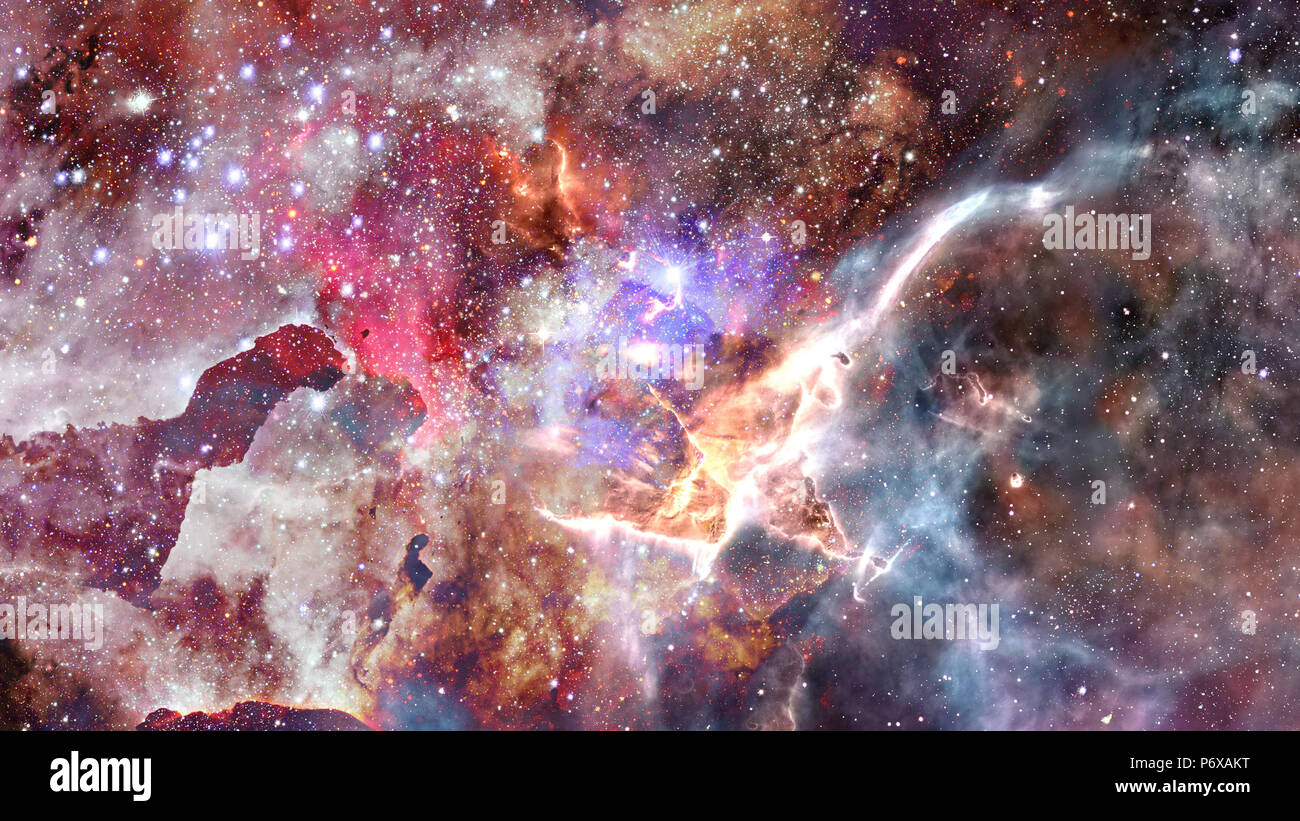 Nebula and galaxies in dark space. Elements of this image furnished by ...