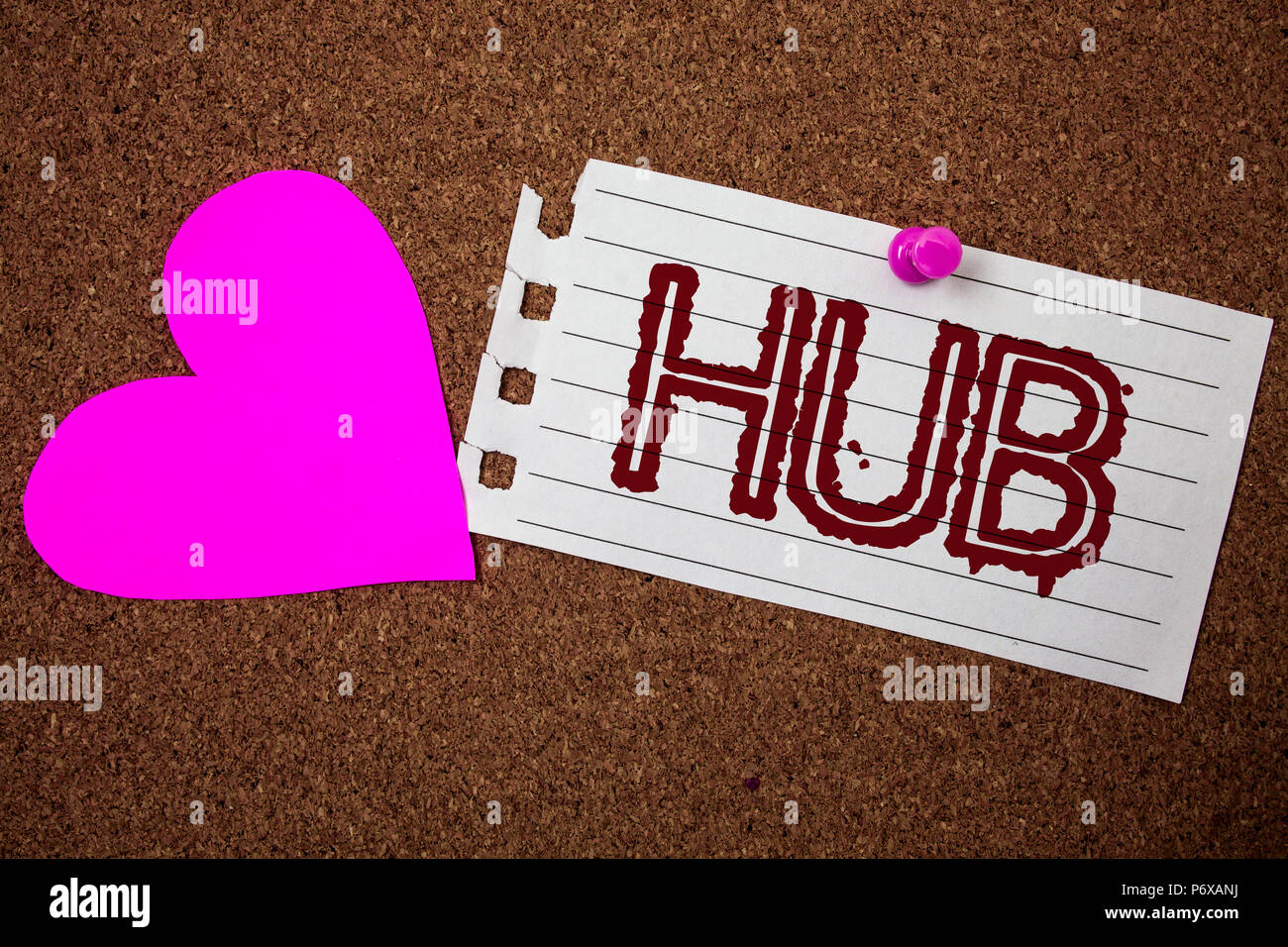 Handwriting text Hub. Concept meaning Device connecting computers ...